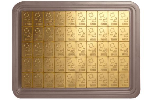 Buy 50 Gram Valcambi Gold CombiBar (50x1g, New w/ Assay) | BullionMax