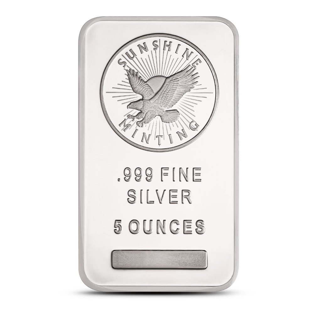 Buy 5 oz Sunshine Silver Bar (New, MintMark SI) | BullionMax