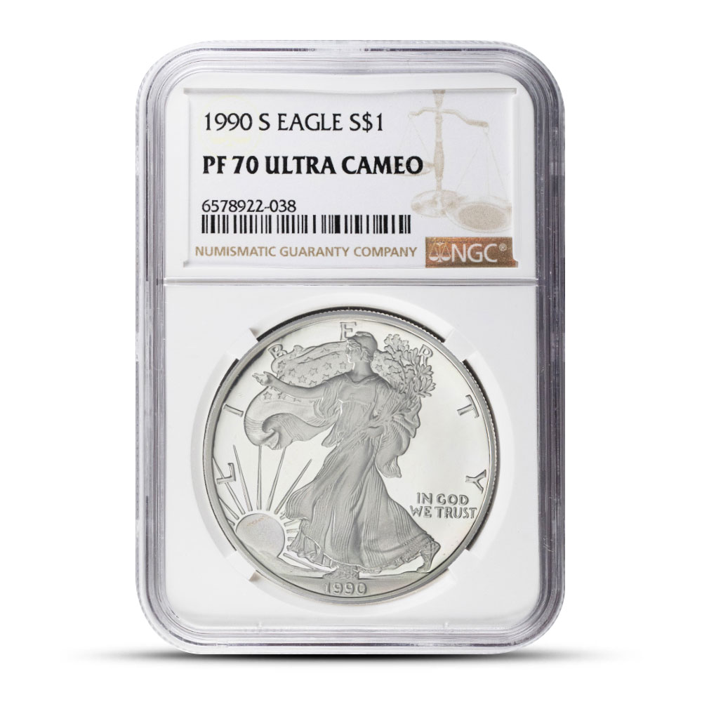 Buy 1990-S Proof American Eagle 1 oz Silver Coin NGC PF70 UCAM ...