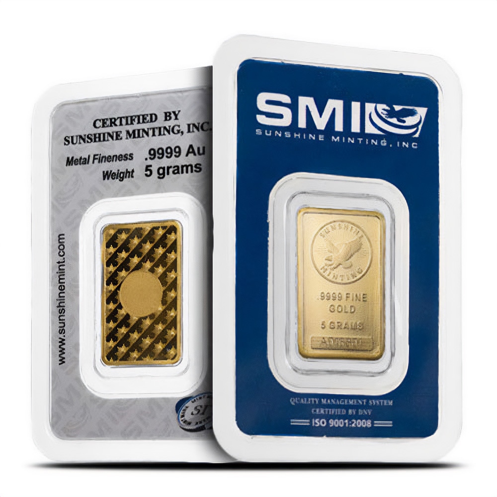 Buy 5 Gram Sunshine Gold Bar (New w/Assay, MintMark SI) | BullionMax
