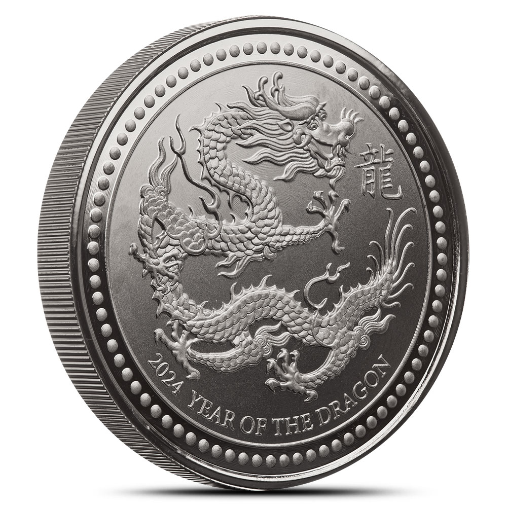 Buy 2024 2 oz Samoa Silver Lunar Year of the Dragon Coin (Rhodium ...