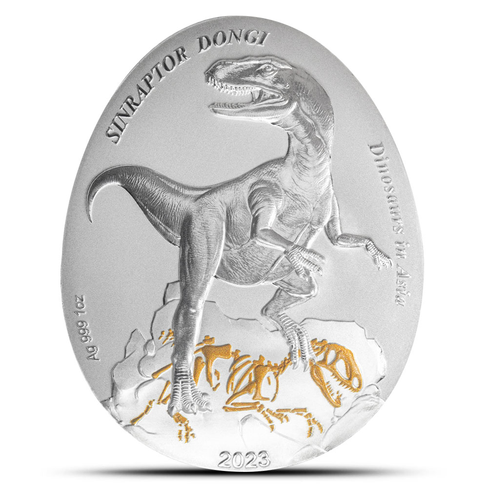 Buy 2023 1 oz Proof Samoa Silver Dinosaurs in Asia Sinraptor Dongi Coin ...