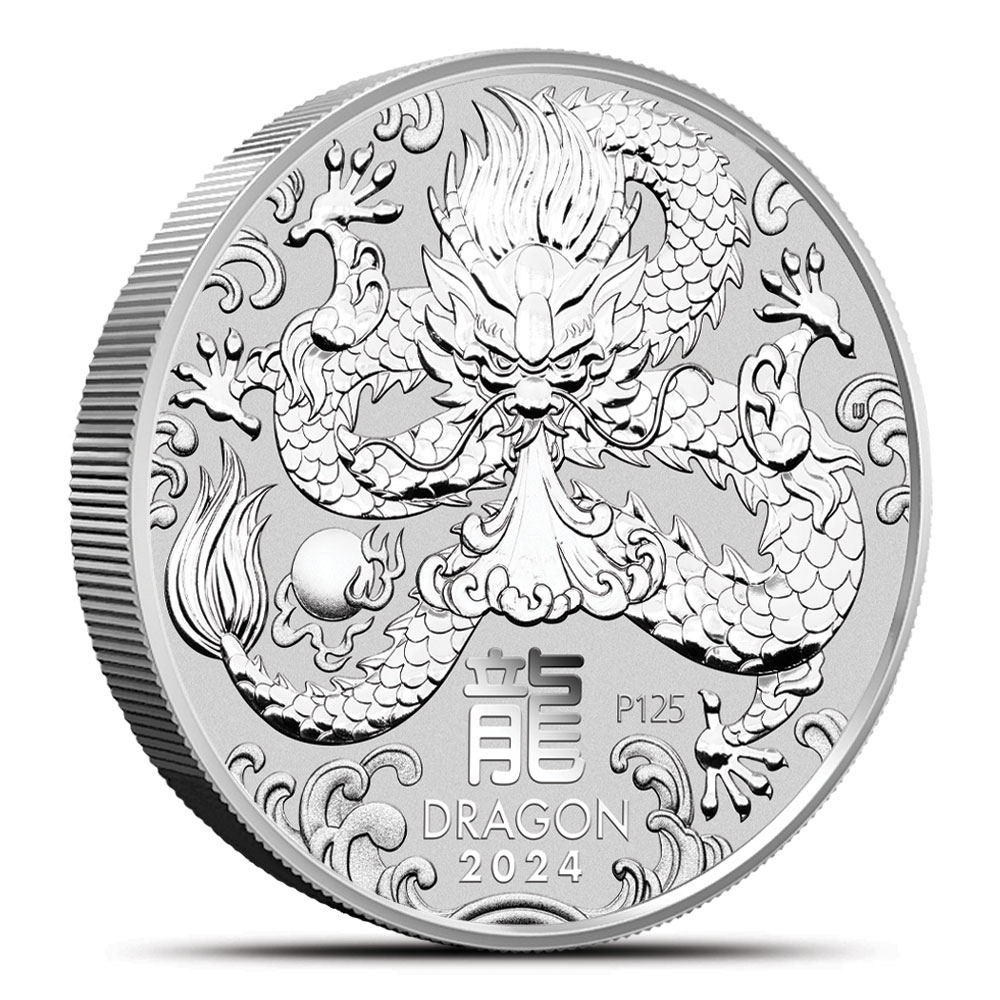Buy 2024 5 oz Australian Silver Lunar Dragon Coin (BU) | BullionMax
