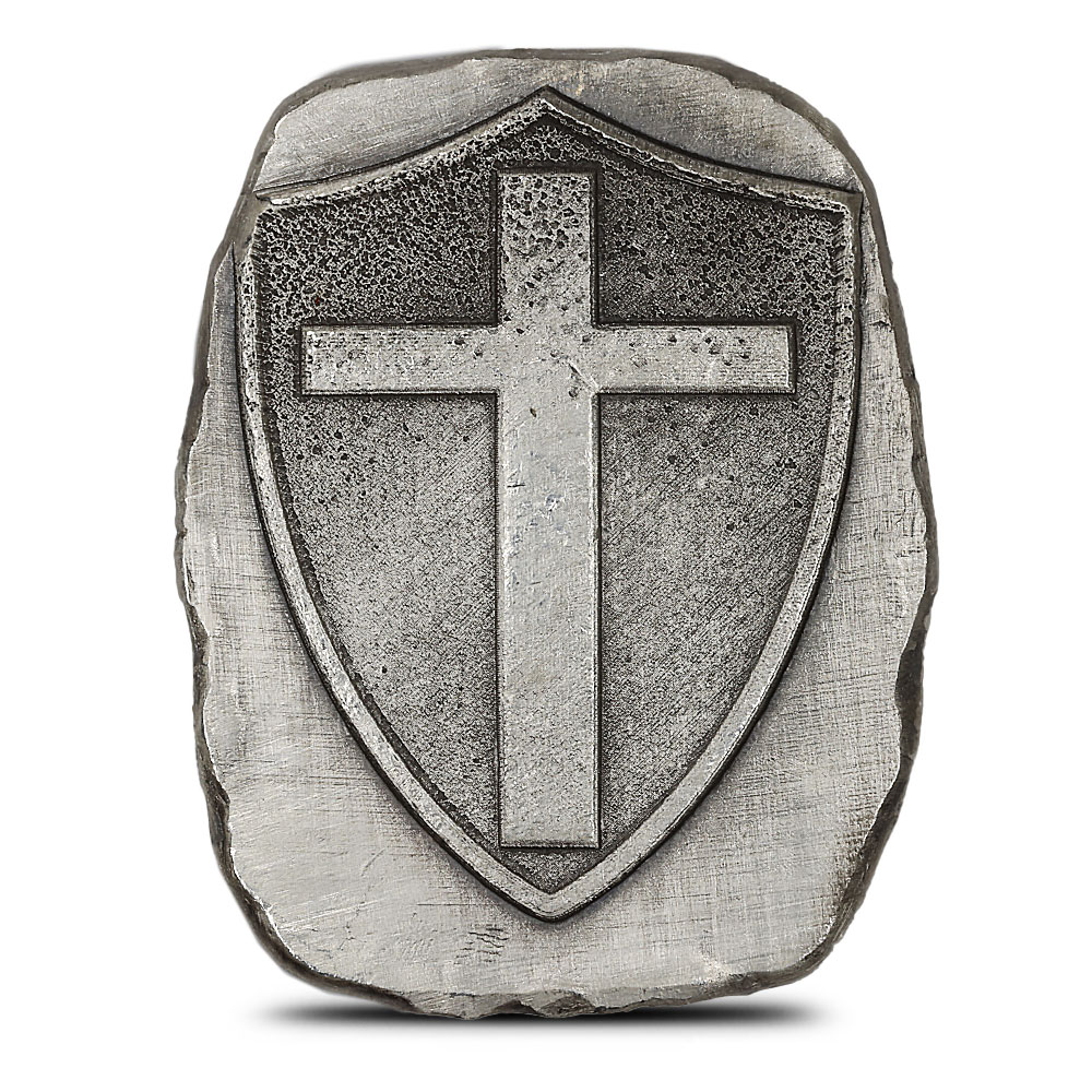 Buy 1 oz MK Barz Holy Cross Shield Silver Bar (New) | BullionMax