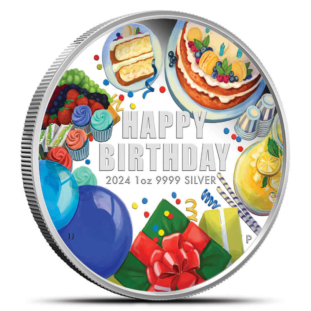 Buy 2024 1 oz Proof Colorized Australian Happy Birthday Silver Coin ...