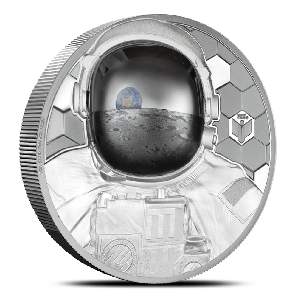 Buy 2024 3 oz Black Proof Cook Islands Silver Real Hero Astronaut Coin ...