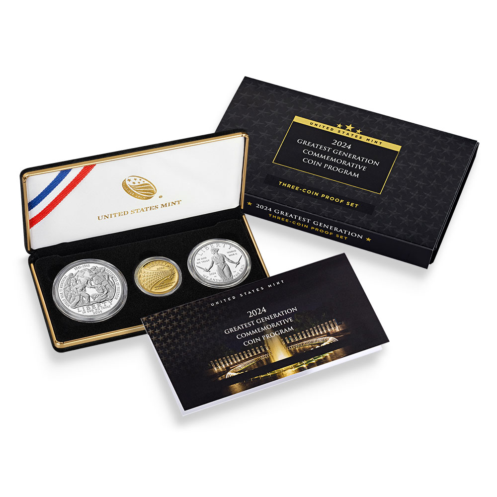 Buy 2024 Proof American Greatest Generation 3-Coin Set (Box + CoA ...