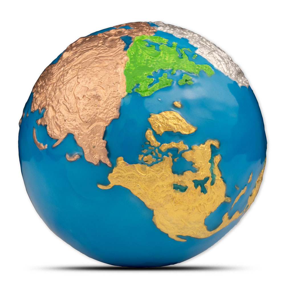 Buy 2024 5 oz Barbados Silver Blue Marble Coin (Five Techniques, Glow ...