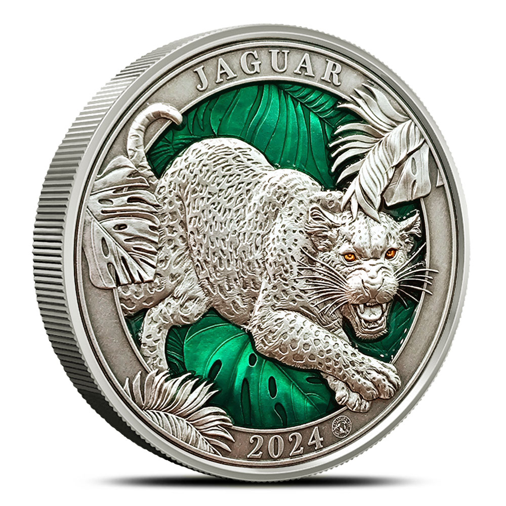 Buy Antique Barbados Silver Colours of Wildlife Jaguar Coin | BullionMax