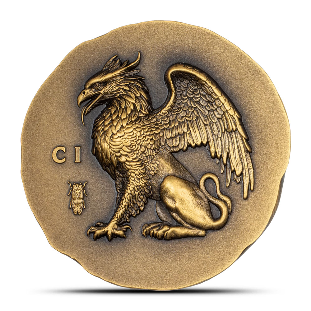 Buy 2024 1 oz Antique Cook Islands Gold Gryphon Coin | BullionMax