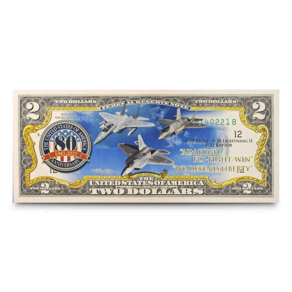 Buy $2 Celebrating Military History Air Force Legal Tender Note ...