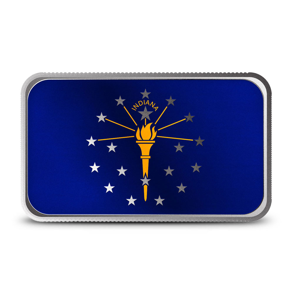 Buy 1 oz Colorized Scottsdale Indiana State Flag Silver Bar (New ...
