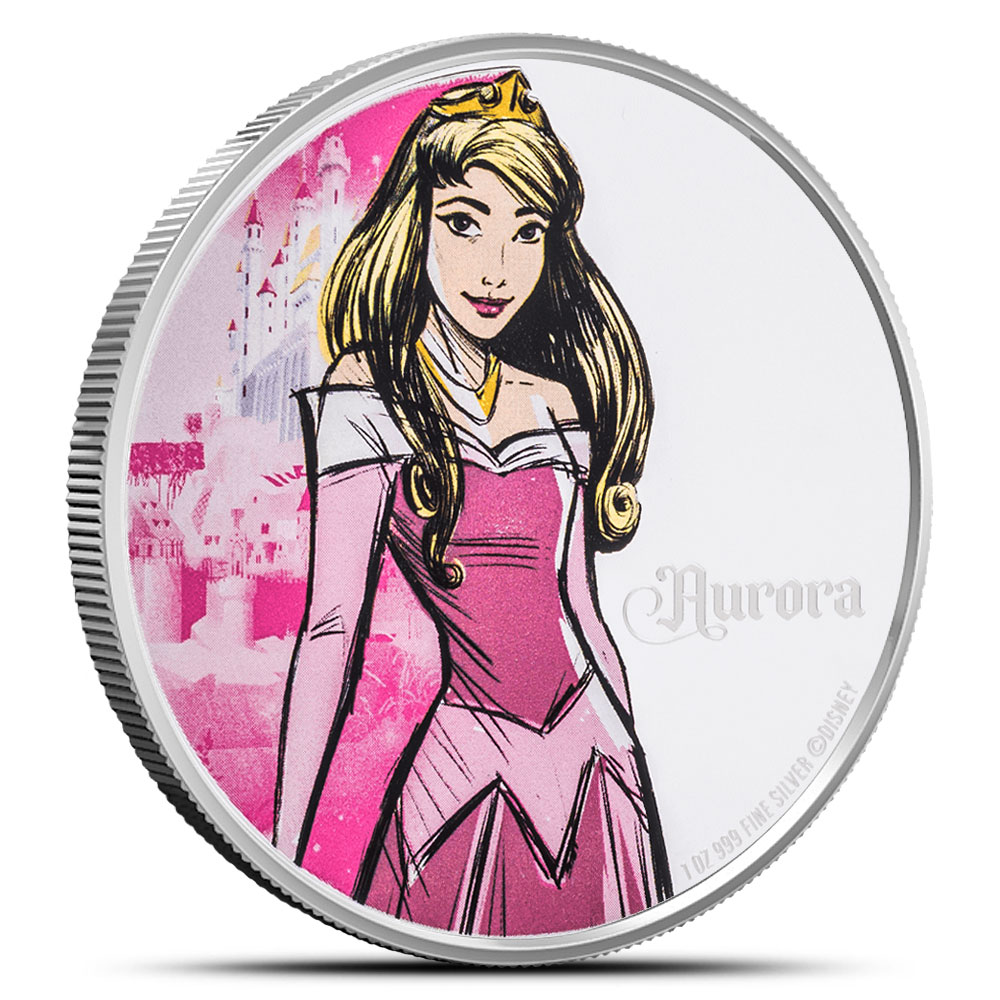 Buy 2024 1 oz Proof Colorized Niue Silver Disney Princess Aurora Coin ...