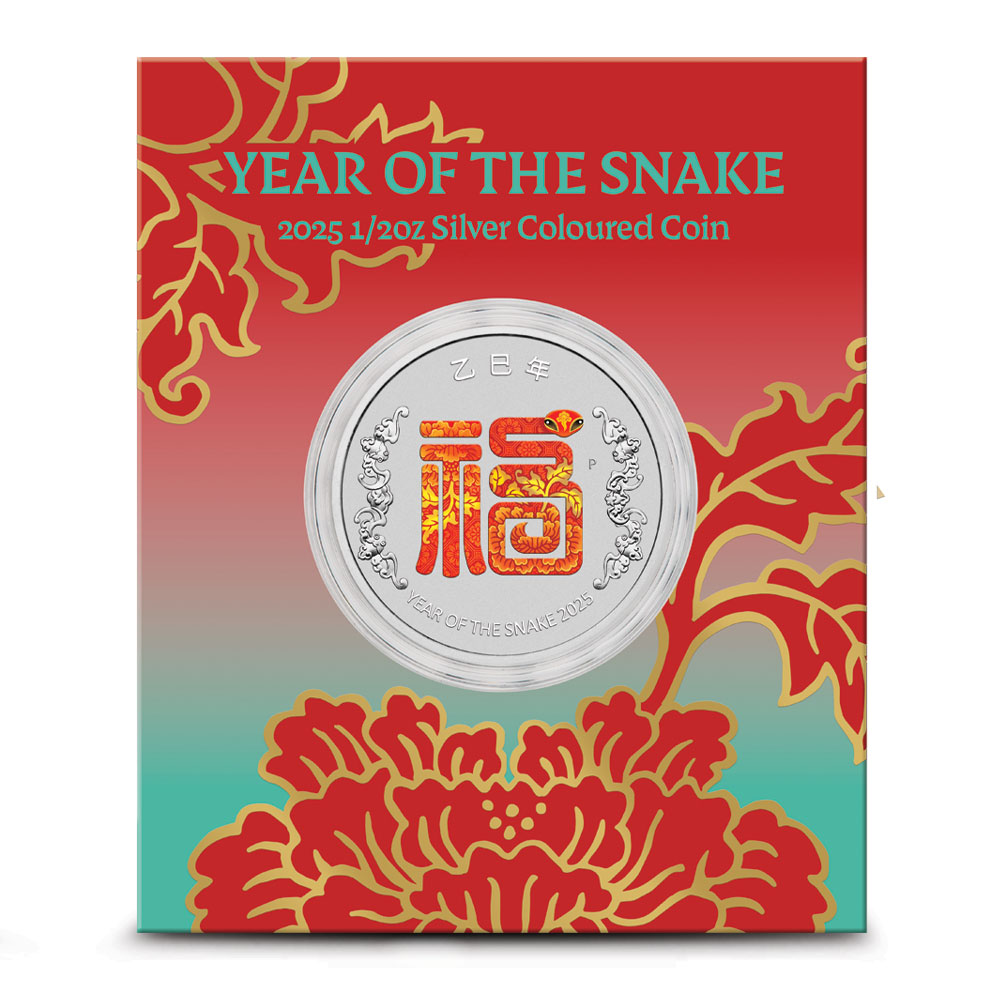 Buy 2025 1/2 oz Colorized Australia Silver Year of the Snake "Fu ...