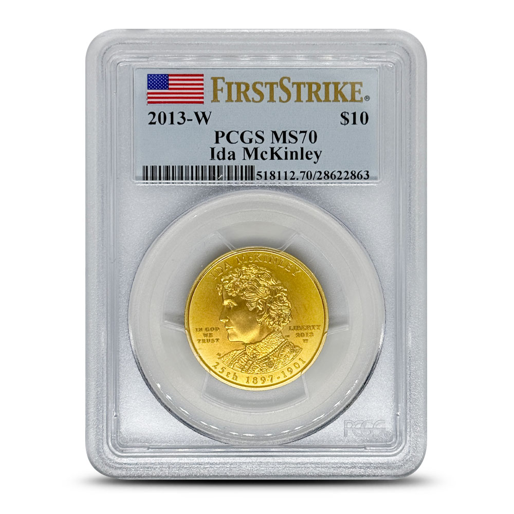 Buy 2013-W 1/2 oz US Mint First Spouse Ida McKinley Gold Coin PCGS MS70 ...