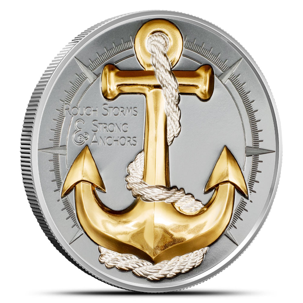 Buy 2025 2 oz Black Proof Cook Islands Silver The Journey Anchor Rough ...