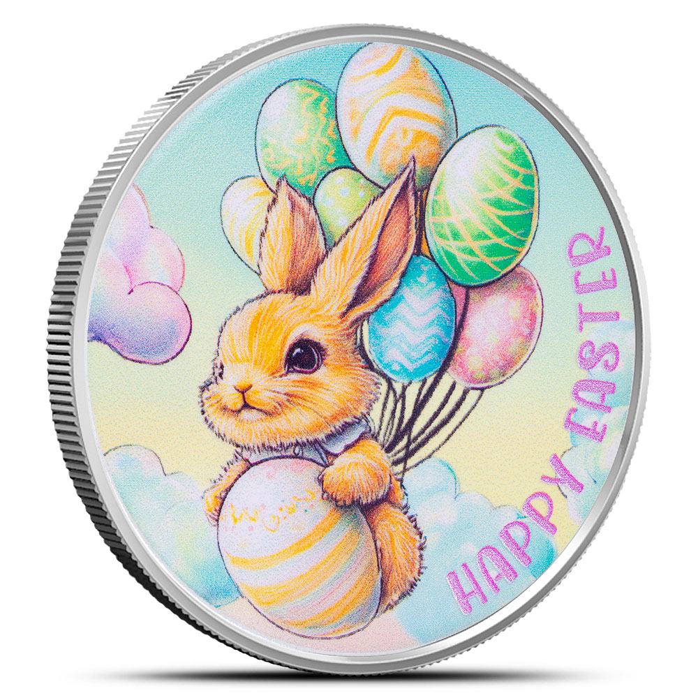 Buy 1 oz Colorized Happy Easter Egglift Express Silver Round (New ...