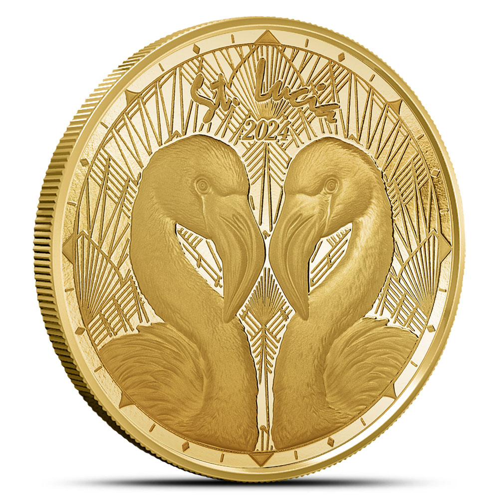 Buy 2024 1 oz EC8 Gold St. Lucia Flamingo Coin (BU) | BullionMax