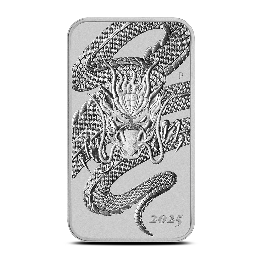 Buy 2025 1 oz Australian Rectangular Silver Dragon Coin (BU) | BullionMax