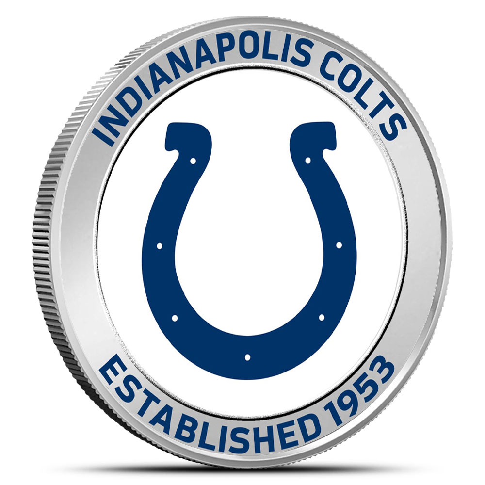 Buy 1 oz Colorized NFL Indianapolis Colts Silver Round (BU) | BullionMax