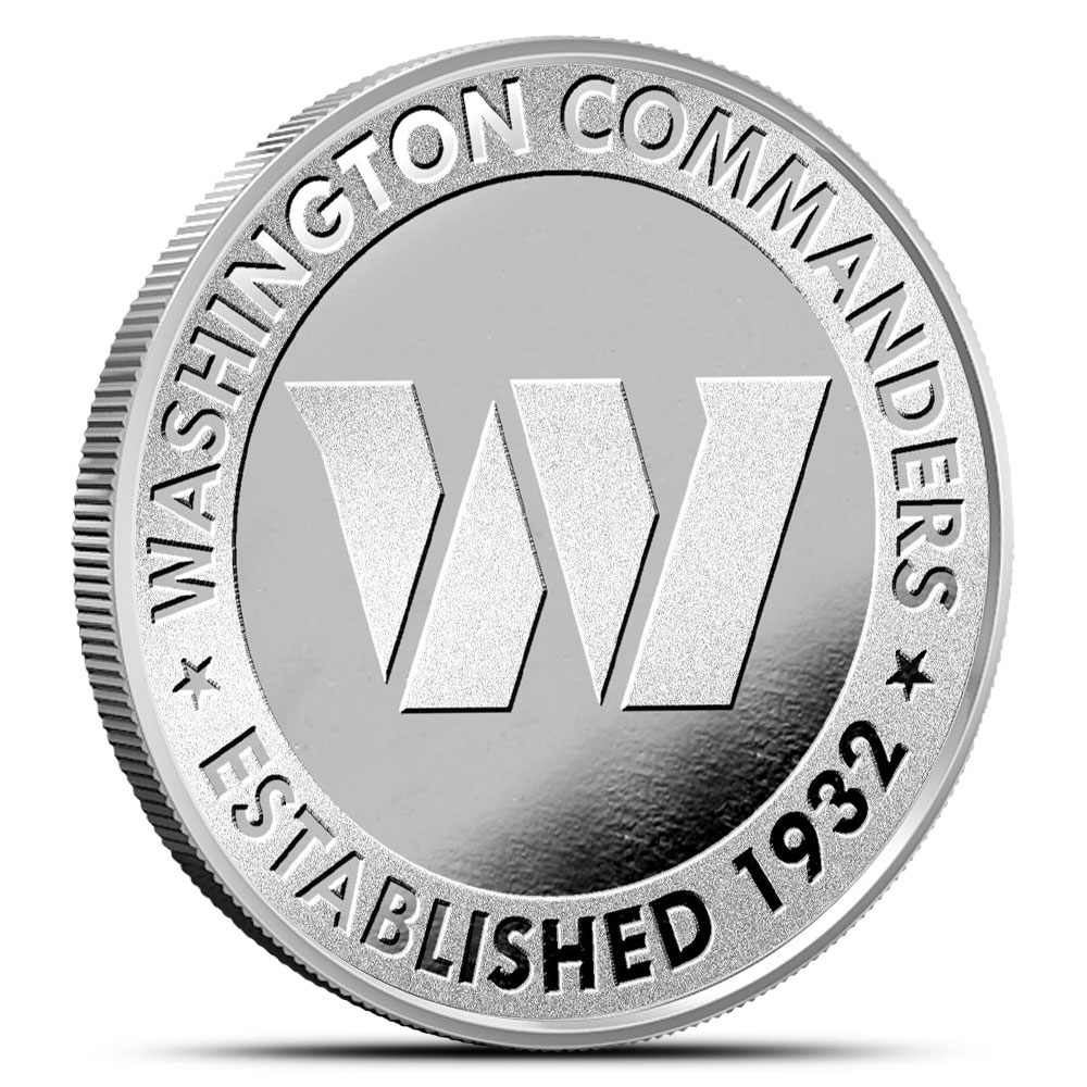 Buy 1 oz NFL Washington Commanders Silver Round (BU) | BullionMax