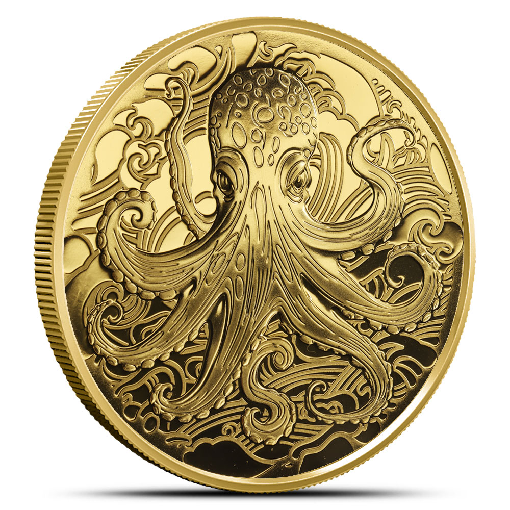 Buy 2025 1 oz Pitcairn Islands Gold Ocean Wonders Octopus Coin (BU ...