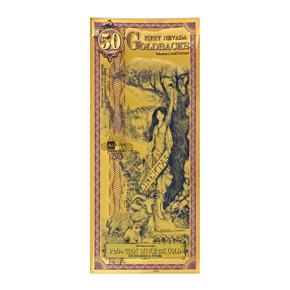 Buy 50 Nevada Goldback Gold Note (New) | BullionMax