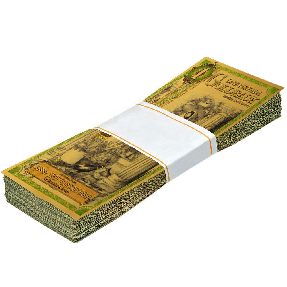 Buy Bundle of 100 1 Nevada Goldback 1/1000 oz Physical Gold Note (New ...