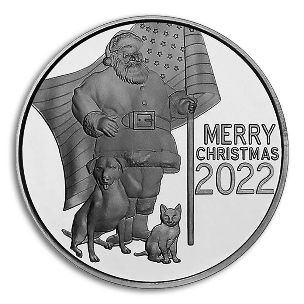 Buy 2022 1 oz Merry Christmas Patriotic Santa Silver Round | BullionMax