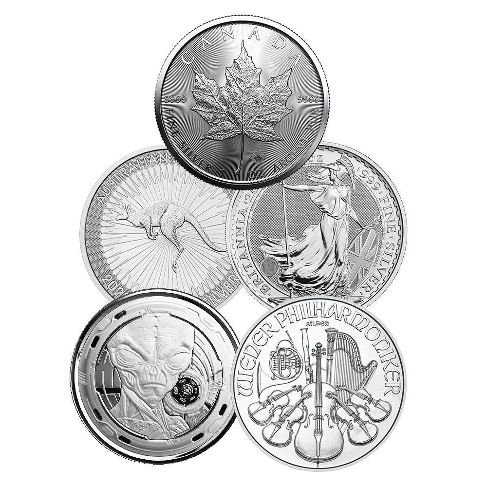 Buy 2023 George Noory 5 oz Silver Stacker Starter Kit - Alien Coin ...